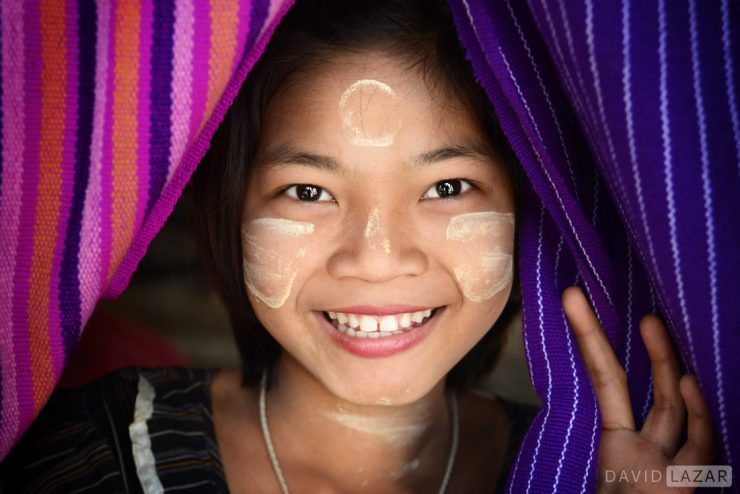 Happy Girl with Thanaka Paste